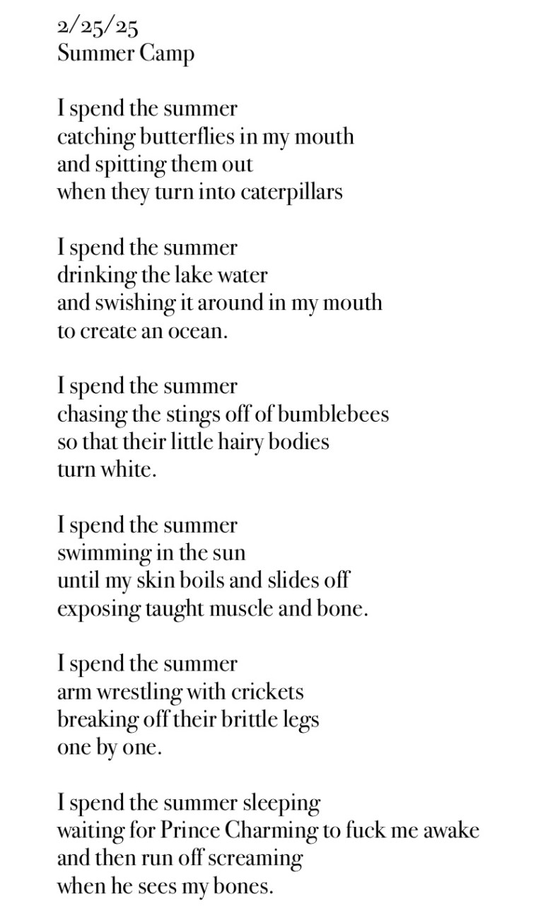 The best poem I have ever written, establishing a routine, and the ...