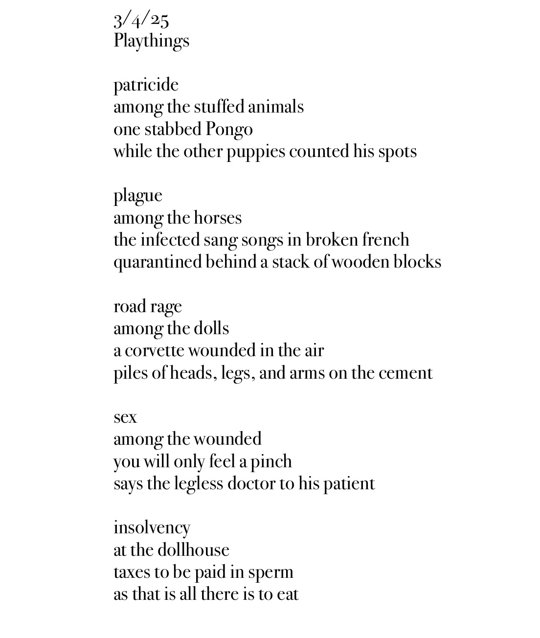 Poem (Playthings), writing process, and running. – The Artwork of Mary ...